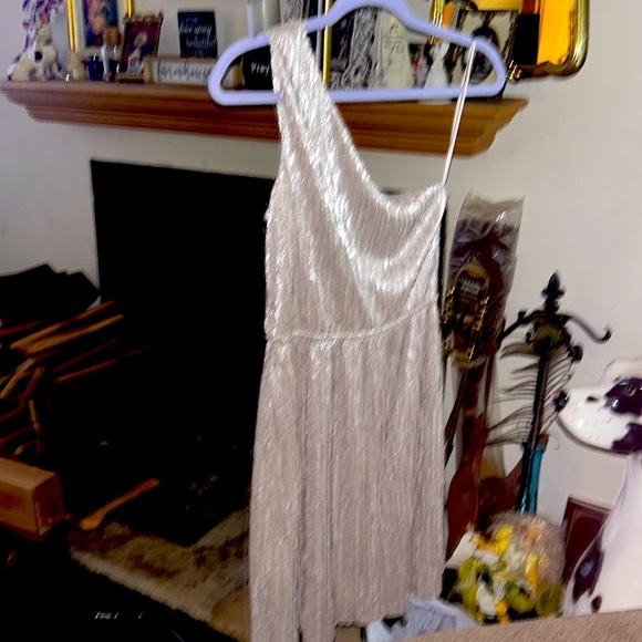 Express | Dresses | Last Chance Beautiful Silver Shiny Gold Dress One ...